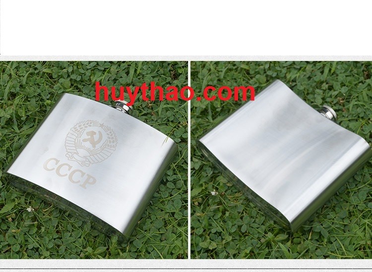 Bình đựng rượu inox Hip Flask CCCP 32 oz (1L) bao da độc đáo