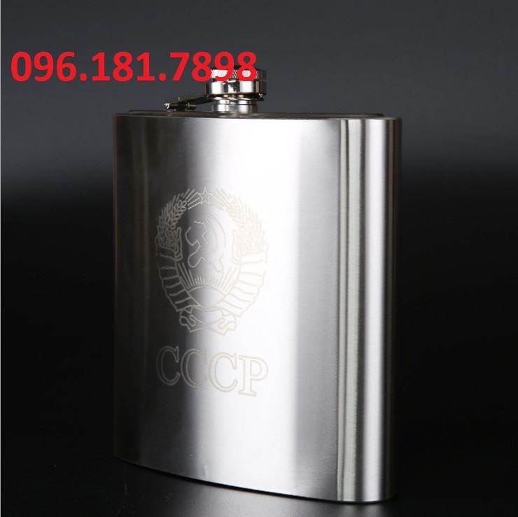 Bình rượu Hip Flask CCCP 18 oz (0.5L), bao da rời CCCP - Shop Huy Thao