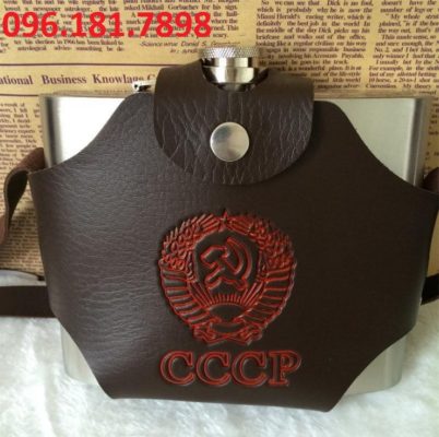 Bình đựng rượu inox Hip Flask CCCP 32 oz (1L) bao da độc đáo - Shop Huy ...